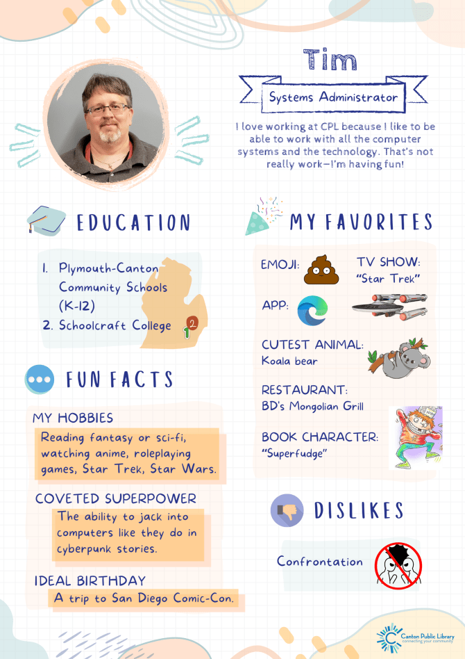 CPL Staff Spotlight: Tim | Canton Public Library